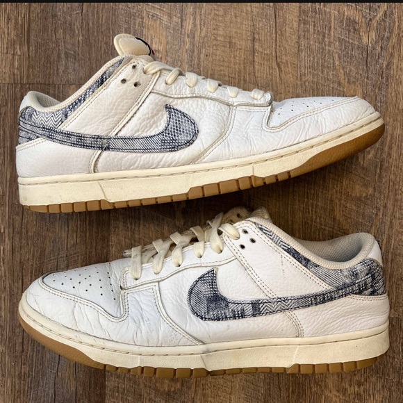 Nike | Shoes | Nike Dunk Low Washed Denim Americana White Blue | Poshmark